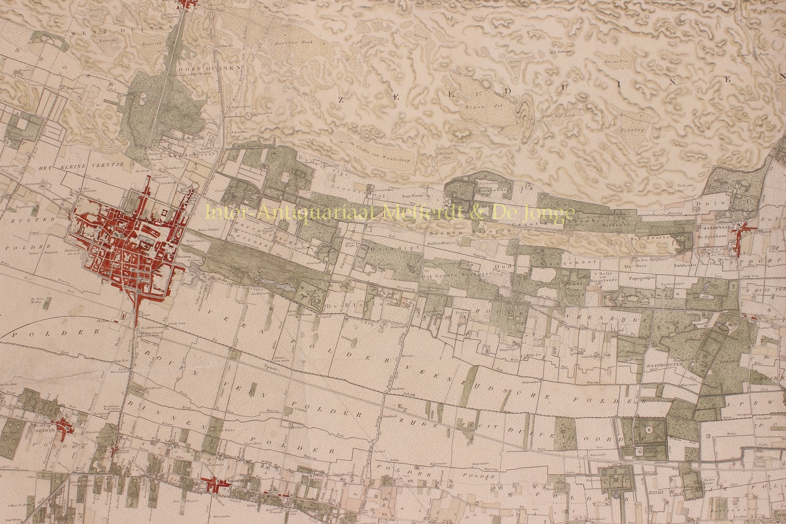 old map Wassenaar The Hague original 19th century engraving antique