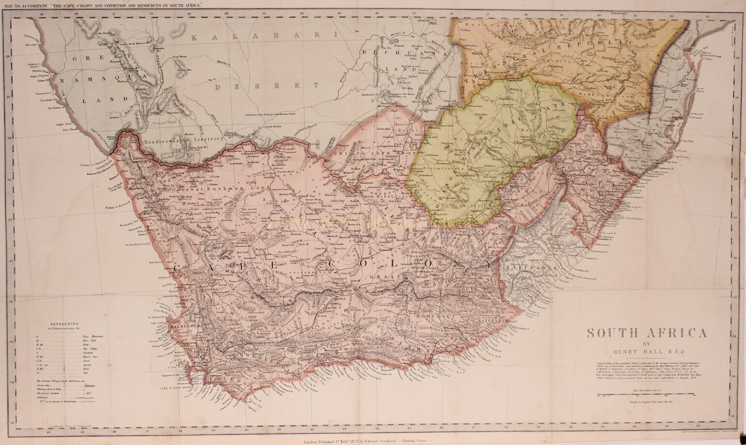 Cape Colony map South Africa 19th century history