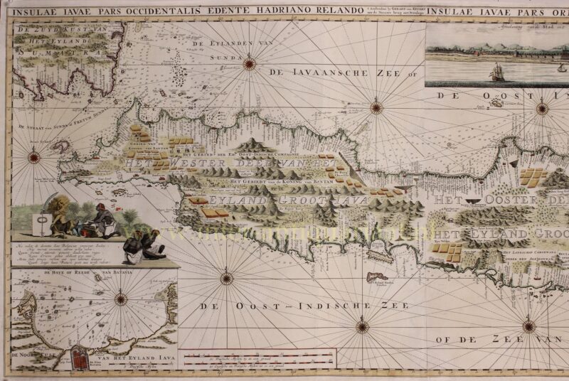 oude kaart Java paskaart 18e-eeuw VOC geschiedenis gravure